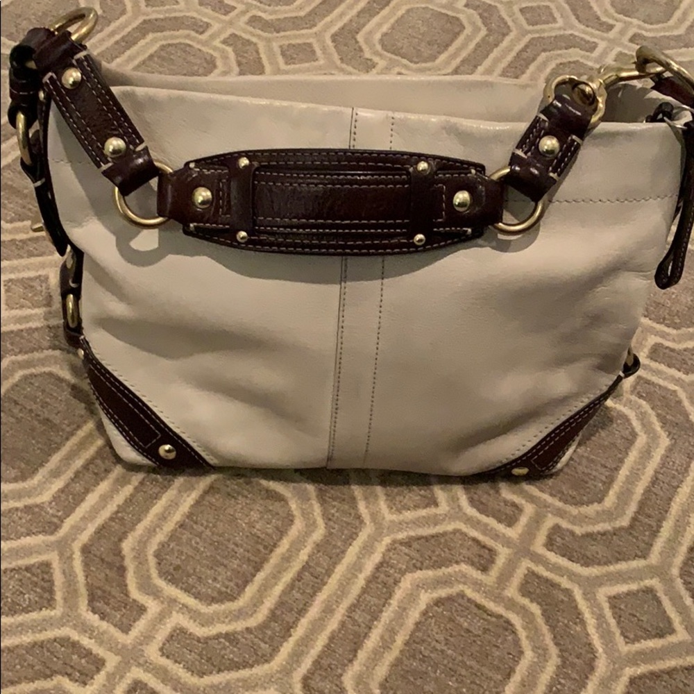 Coach Ivory Leather Carly Hobo Bag - Gem
